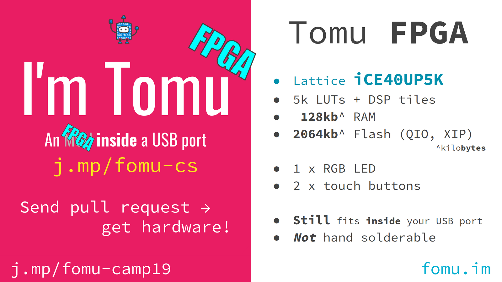 Session:Fomu, the FPGA in your USB Port - CCCamp 2019 Wiki